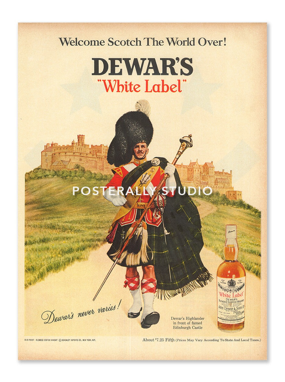 Dewar's White Label Scotch (1964) – Posterally Studio