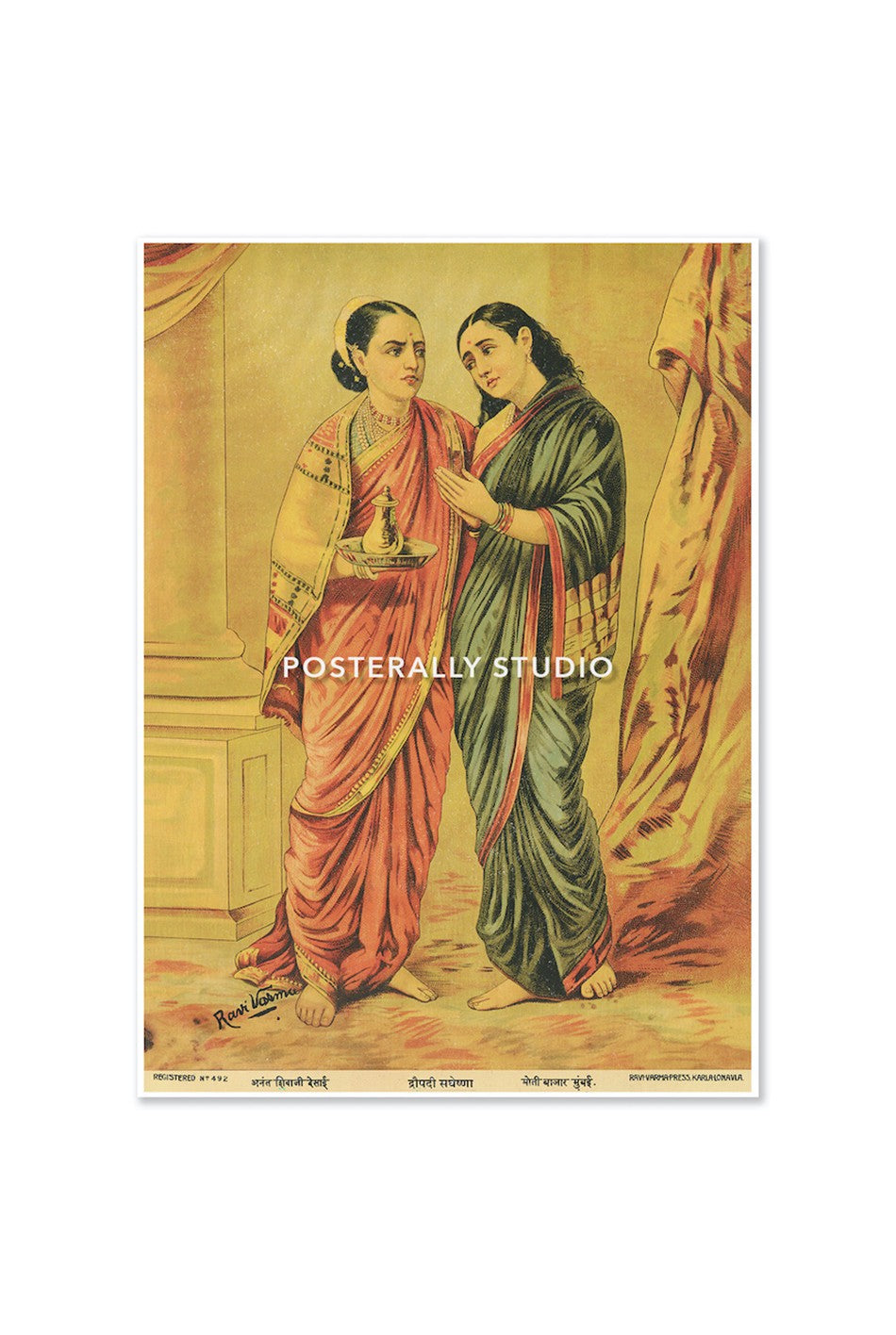 Draupadi-Sageshna by Raja Ravi Varma – Posterally Studio
