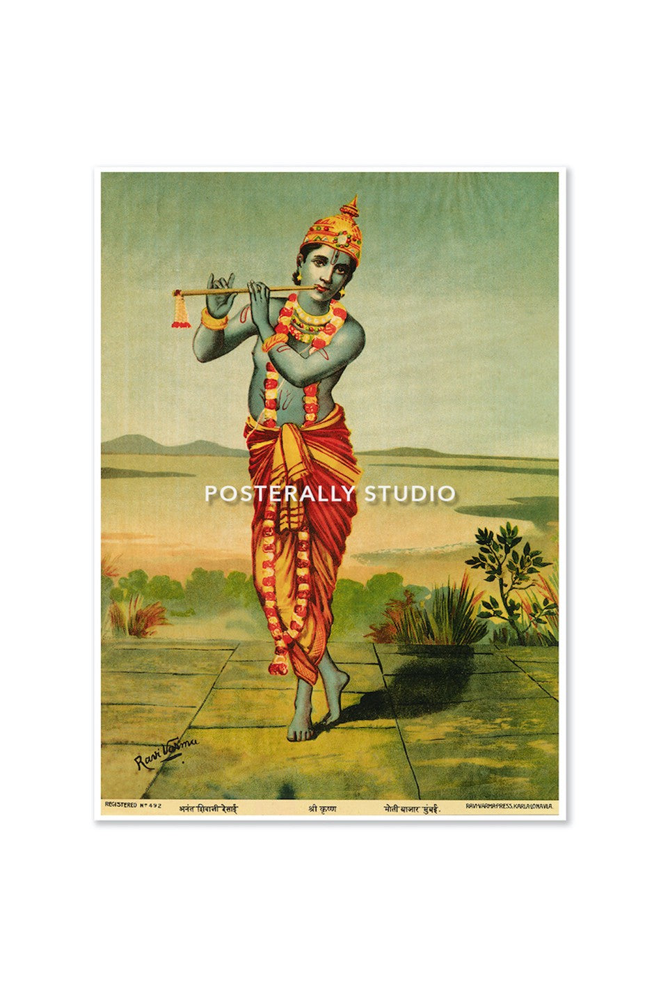 Shri Krishna by Raja Ravi Varma – Posterally Studio